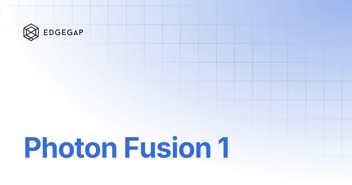 Photon Fusion 1 | Edgegap Docs